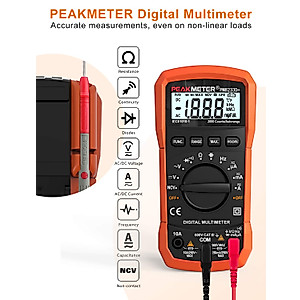 Auto-Ranging Digital Multimeter, AC/DC Amp Ohm Voltage Test Meter with Resistance, Continuity, Capacitance, Frequency and Diode Test; Multi Tester with Backlit Display, Data Hold and NCV
