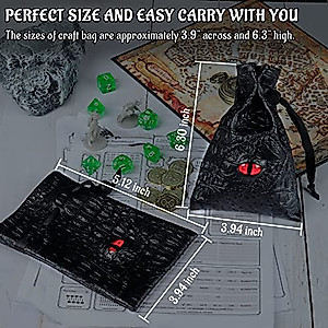 Drawstring Bag PU Leather Dice Pouch Perfect for RPG, D&D, Game