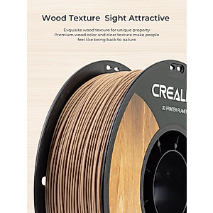 Creality Wood Filament PLA, 3D Printer Filament 1.75 mm, Smooth Silk Texture, Toughness, 1kg(2.2lbs)/Spool Printing Filament, for All FDM Printers (Wood)