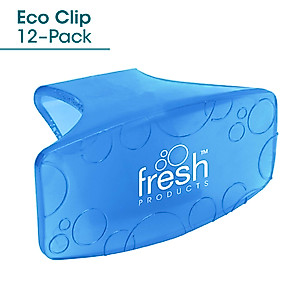 Fresh Products Eco Bowl Clip, Air Freshener, Toilet Freshener, Trash Freshener, Chemical-Free, Natural Oils, Discreet - Cotton Blossom Fragrance, Blue, Made In USA, 12pk
