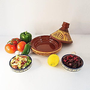 Numidia Hand Made and Hand Painted Tagine Pot | Moroccan Ceramic Pots For Cooking and Stew Casserole Slow Cooker (Medium, Royal Desert Mystic)