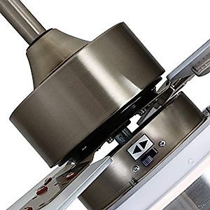 FINXIN Indoor Ceiling Fan Light Fixtures Remote LED 52 Brushed Nickel Ceiling Fans For Bedroom,Living Room,Dining Room Including Motor,Remote Switch