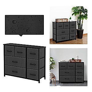 AZL1 Life Concept Dresser Storage Furniture Organizer-Large Standing Unit for Bedroom, Office, Entryway, Living Room and Closet-7 Removable Fabric Drawers, Dark Grey
