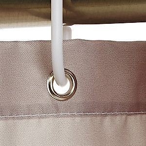 Amazon Basics Fabric Shower Curtain with Grommets and Hooks - 72 x 72 Inch, Large Light Brown, Beige