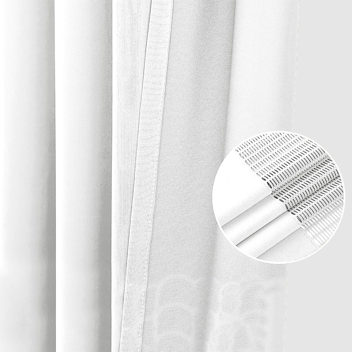 Hospital Privacy Partition Silver Grommet Curtain, Extra Wider Medical Privacy Curtain for Room Divider, Cubicle Divider Curtain for SPA Clinic Show Room(1 Panel,12ft Wide x 7ft Tall,White)