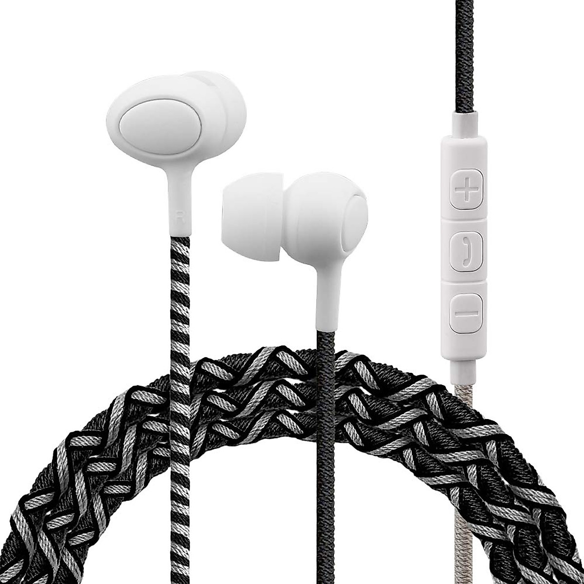 URIZONS Rope Braided Earphones with Mic, Kids Earbuds, in-Ear Lighting Headphones,Tangle-Free Cord Wrapped for iPhone 7, 8,11,12.14,XR MAX