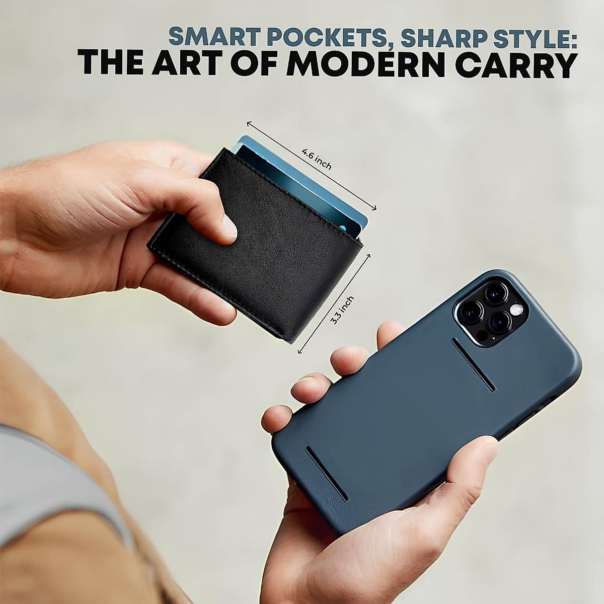 Leather Impressions Slim Genuiue Leather Wallet for Men - Bifold wallets for Men with 1 ID window,8 Card Holder,2 Money Holder-Premium Mens Wallet leather an excellent gift (Minimalist, Black)