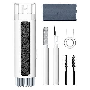 [8 in 1] Cleaner Kit for Airpod,Supfine Cleaning Pen with Brush for Airpods Pro,Multi-Function Cleaner Kit for Earbuds,Earphone,iPod,Keyboard,iPhone,ipad,Laptop(White)