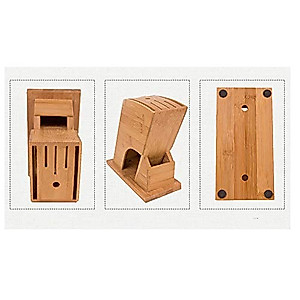 Wood Knife Block Bamboo Shelving Versatile Kitchen Ventilation Knife Holder Kitchen Knife Rack