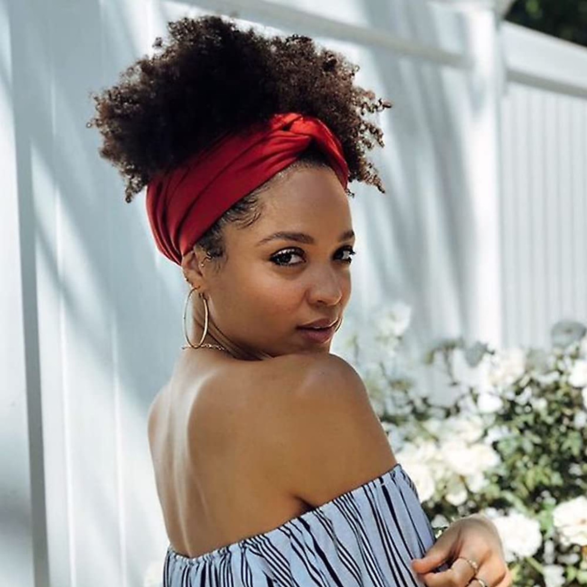 DRESHOW 4 Pack Headbands for Women Yoga Knotted Headbands Elastic Criss Cross Hair Accessories Sports Head Wrap Non Slip