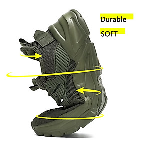 Srenket Men's Running Shoes Non Slip Shoes Breathable Lightweight Fashion Sneakers Slip Resistant Athletic Sports Walking Gym Work Shoes ArmyGreen
