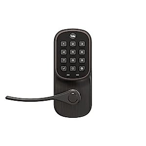 Yale | LiftMaster Smart Lock with Keypad Lever- Works with myQ App & Key by Amazon in-Garage Delivery when paired with Smart Garage Hub (sold separately), Oil Rubbed Bronze