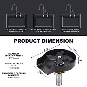 Stainless Steel Glass Rinser for Kitchen Sink, WOWOW Matte Black Cup Rinser for Sink, 360° Rotating Baby Bottle Washer High-Pressure Automatic Cup Cleaner Glass Washer for Kitchen Sink Gadgets