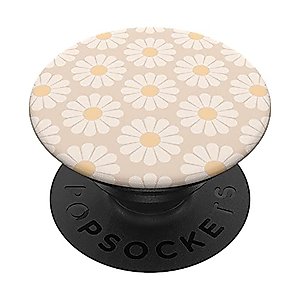 Ivory White Daisy Floral Flower Design PopSockets Swappable PopGrip