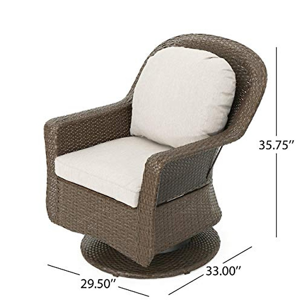 Christopher Knight Home 302169 "Liam CKH Outdoor Individual Items, 2-Pcs Set, Brown/Ceramic Grey