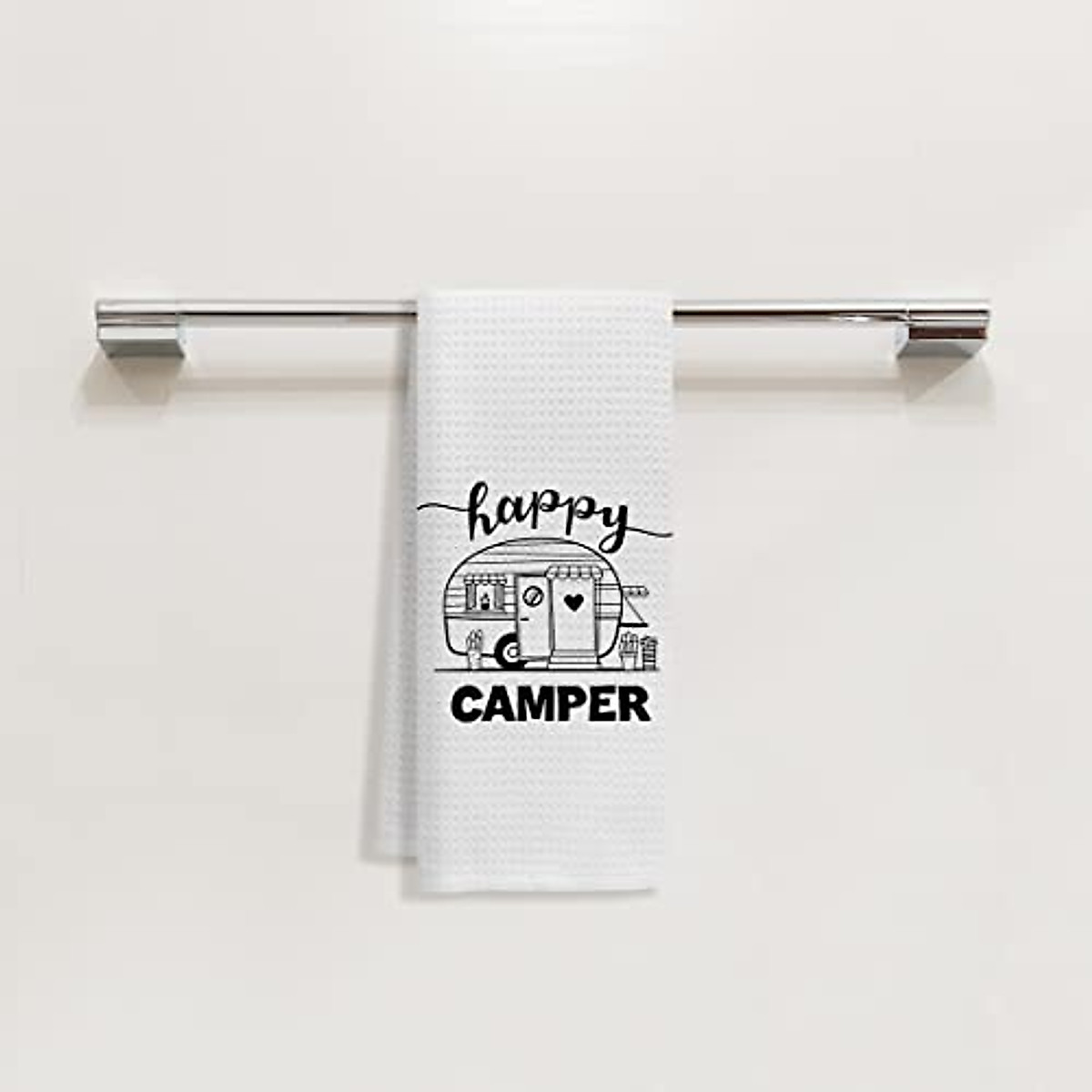Happy Camper Towels Kitchen Towels Dishcloths Hand Towels,Camping Kitchen Towels for Camp Campers RV Trailer,Camping Gifts for Women Men Kids Camper Dad Her Him Boys,Camping Lovers Gifts