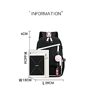 NETZXH Cute Kawaii Backpack For Teens girls Cute Animal Cartoon Schoolbag for School, Travel and Everyday Use With USB