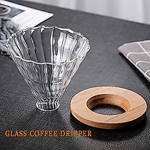 COFISUKI Pour Over Coffee Maker - 600ML Glass Carafe Coffee Server with Glass Coffee Dripper/Filter, Drip Coffee Maker Set for Home or Office, 1-4 Cups