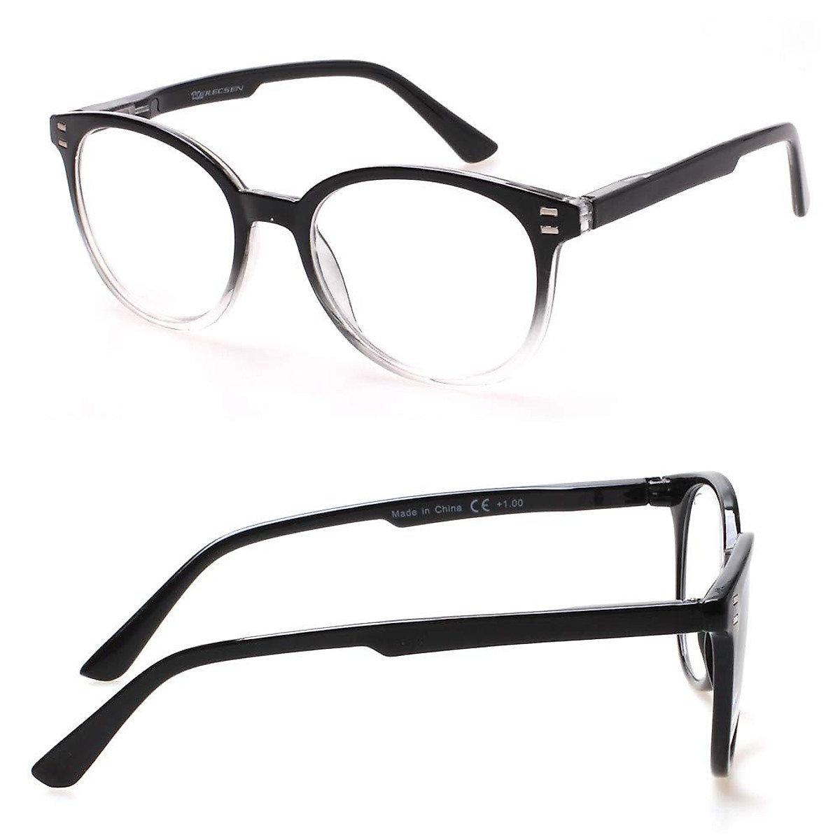 3 Pack Reading Glasses Spring Hinge Stylish Readers Black/Tortoise for Men and Women (3 Mix, 1.5)