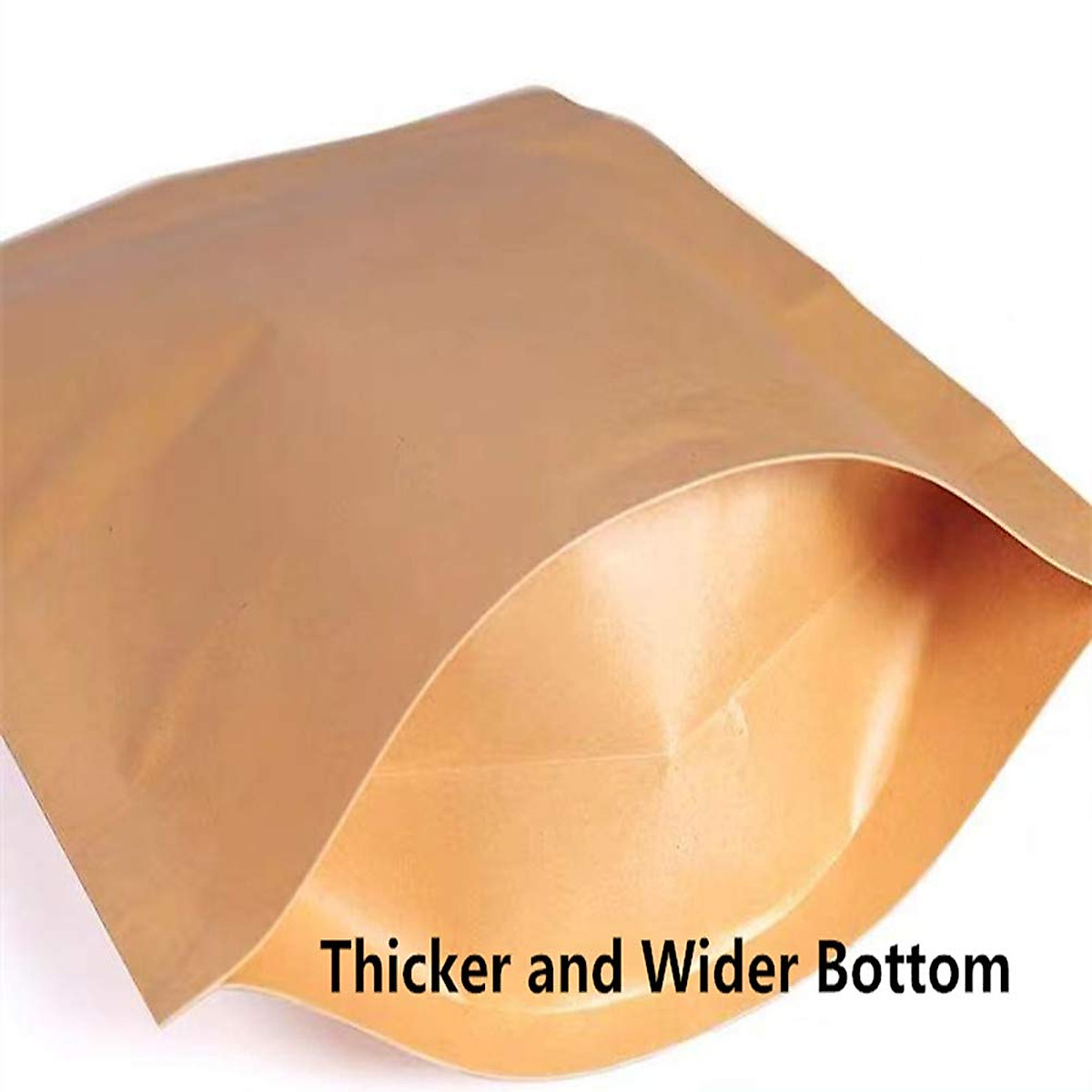 Kraft Heat Sealable Stand Up food Pouches Paper Mylar Bags With Window And Zip Lock,Heavy Duty Decorative Resealable Recycled For DIY Homemade Chips Favor Candy Cookies Christmas (50pcs 7x10+4inch)