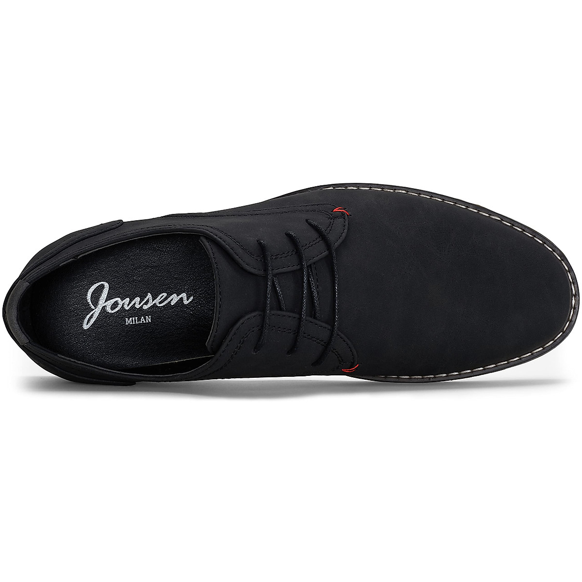 Jousen Men's Oxford Suede Business Casual Dress Shoes Plain Toe Oxfords Classic Formal Derby Shoes (AMY615 Black 11)