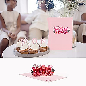 3D Pop Up Card for Mom 7.87''*5.9''Mothers Day Pop Up Card with Envelope and Blank Note Tag,Best Mom Ever,Pop Up Cards All Occasion for Birthday Mothers Day Thank You Cards,Anniversary,Get Well