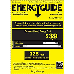Galanz GLR46TBKER Retro Compact Refrigerator with Freezer Mini Fridge with Dual Door, Adjustable Mechanical Thermostat, 4.6 Cu Ft, Black
