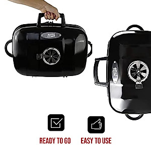Grill Trade Portable Charcoal Grills - Mini Barbecue Grill - Small Tabletop Charcoal Grill for Outdoor Cooking, Grilling - Foldable Table Top BBQ Grill for Camping, Picnic etc.