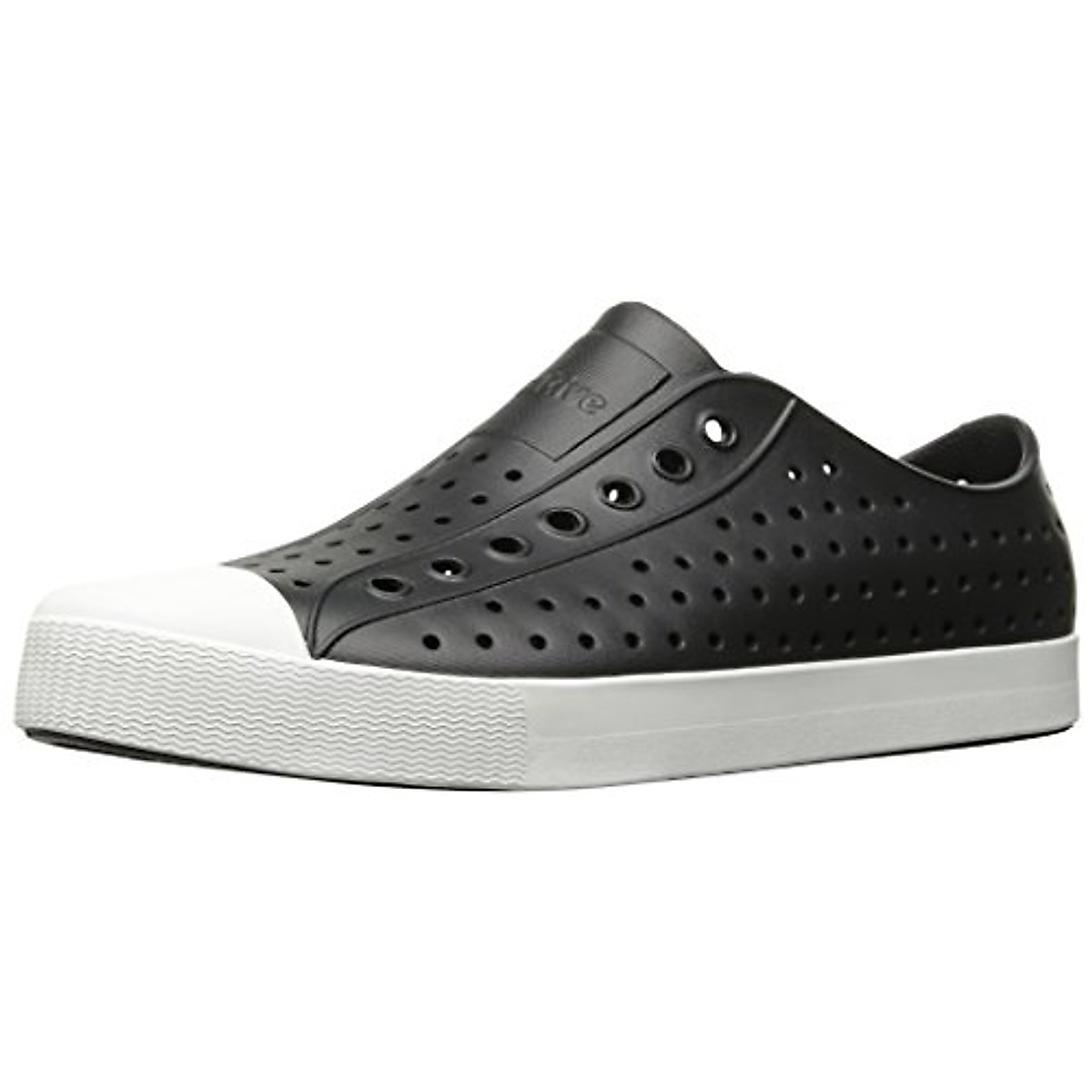 Native Shoes, Jefferson, Lightweight Sneaker for Adults, Jiffy Black/Shell White, 8 M US Women/6 M US Men