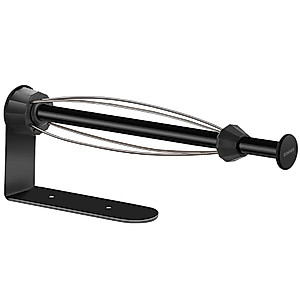 Adoco Paper Towel Holder Under Cabinet, Simply Tear Paper Towel Holder Countertop, Black Wall Mount Paper Towel Holder, Adhesive or Screw for Kitchen Bathroom