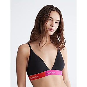 Calvin Klein Women's This is Love Lightly Lined Triangle Bra, Black, Small