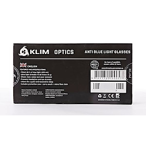 KLIM Optics Blue Light Blocking Glasses - New Version 2024 - Reduce Eye Strain and Fatigue - Gaming Glasses for PC Mobile TV - Blocks 92% Blue Light - Computer Glasses with UV Protection