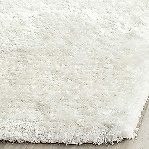SAFAVIEH South Beach Shag Collection Accent Rug - 2' x 3', Snow White, Handmade, 1.8-inch Thick Ideal for High Traffic Areas in Entryway, Living Room, Bedroom (SBS562A)