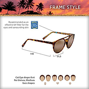 Maui Jim Men's and Women's Ah Dang! Polarized Fashion Sunglasses, Tortoise/HCL® Bronze, Medium