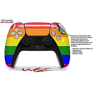 WraptorSkinz Skin Wrap compatible with Sony PS5 DualSense Controller Rainbow Stripes (CONTROLLER NOT INCLUDED)