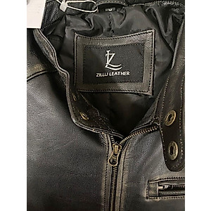 Mens Vintage Cafe Racer Motorcycle Distressed Biker Real Leather Jacket (as1, alpha, m, regular, regular, PD3, Medium)