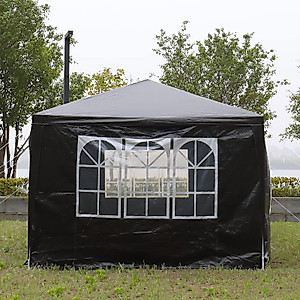 10' x 30' Party Tent,Wedding Tent with 8 Removable Sidewalls,Patio Canopy Tent, Outdoor Patio Gazebo with Spiral Tubes for Party,Wedding,BBQ, Waterproof (10' x 30'- 8 Removable Sidewalls, Black)