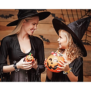 PENTA ANGEL 3Pcs Halloween Wrist Band Jingle Bells Bracelet Musical Instruments for Party Favors Costume Supplies (Black, Orange, Purple)