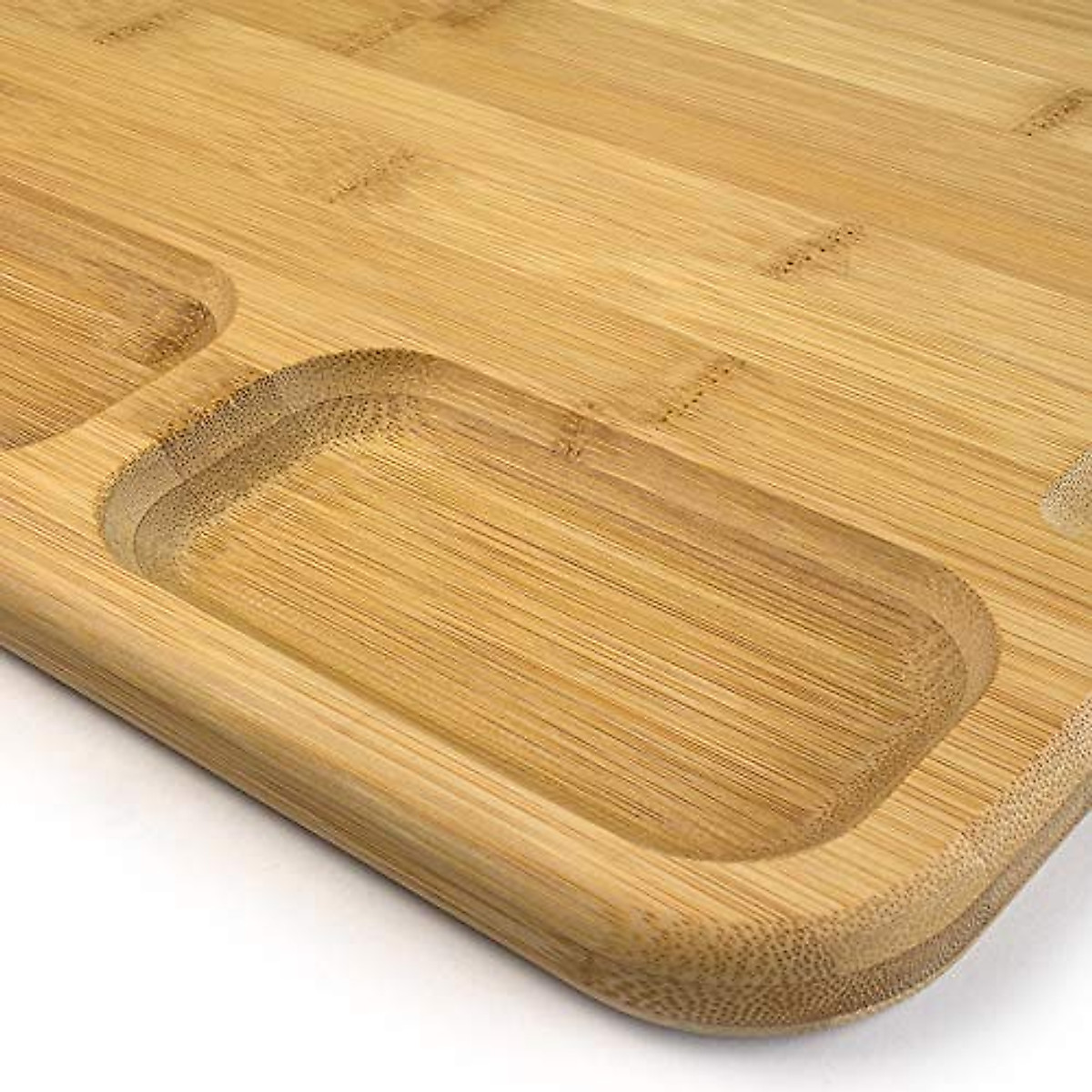 Totally Bamboo 3 Well Kitchen Prep Cutting Board with Juice Groove, 17-1/2" x 13-1/2"