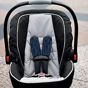 Baby Car Seat Neck Cover, Car Seat Strap Cover, Seat Belt Cushions Pads, Shoulder Strap Protectors, Reversible Pram Harness Covers in Minky Dinosaur, Baby Neck Pad Protector