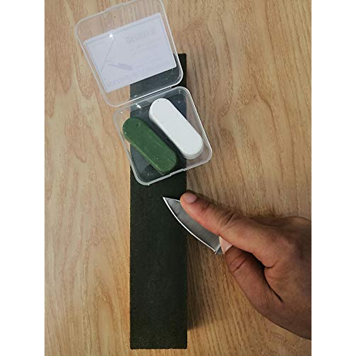 AMZSHARK 2 OZ Polishing & Cutting Compound Fine Green White Buffing Compound Leather Strop Sharpening Stropping Compounds Polishing Wax