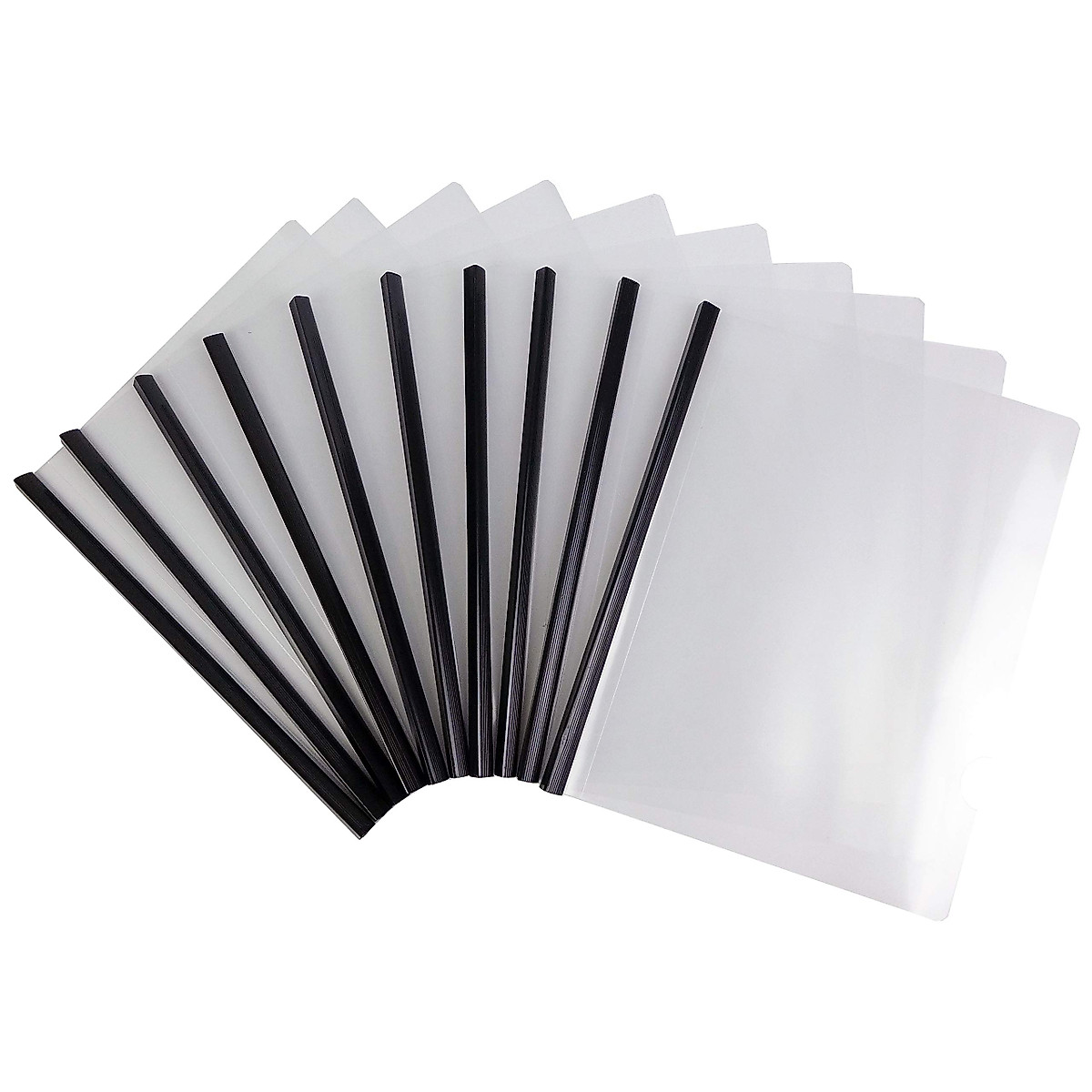 Cypress Lane Slide-Grip Clear Report/Presentation/Thesis/File/Document/Paper/Brochure/Resume Covers with Sliding Bar. Letter Size, 8.5 x 11 inches. Clear Front & Back Cover. (10 pcs, Black)