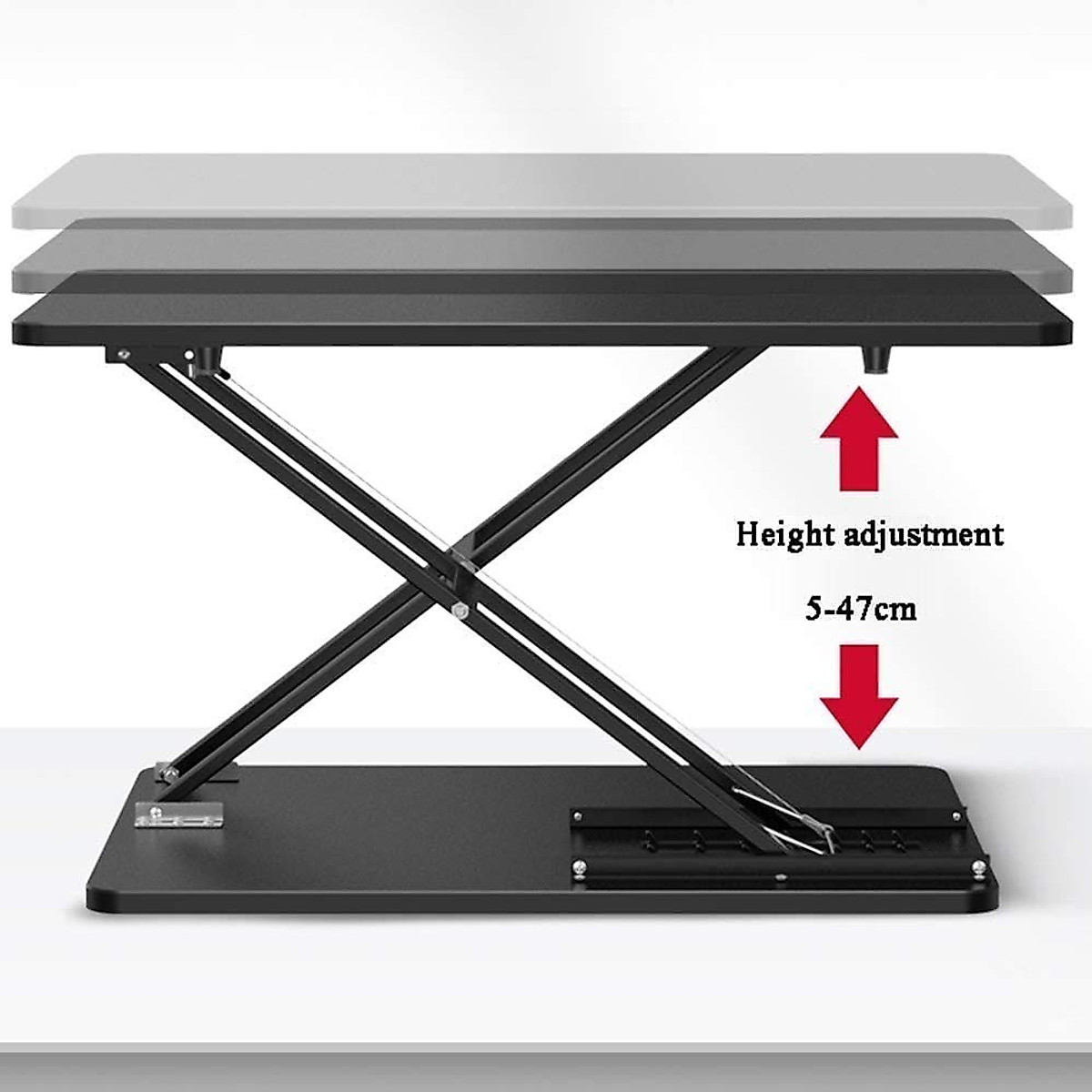 KouRy 25 Inch Heavy-Duty Scissors Lift Keyboard and Mouse Riser, Designed for Ergonomic Sit Stand Workstations for Laptop (Colour: Black)