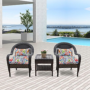 JMGBird Outdoor Chair Cushion Set of 2 Patio Cushions 19x19 with Ties Outdoor Cushions for Patio Furniture