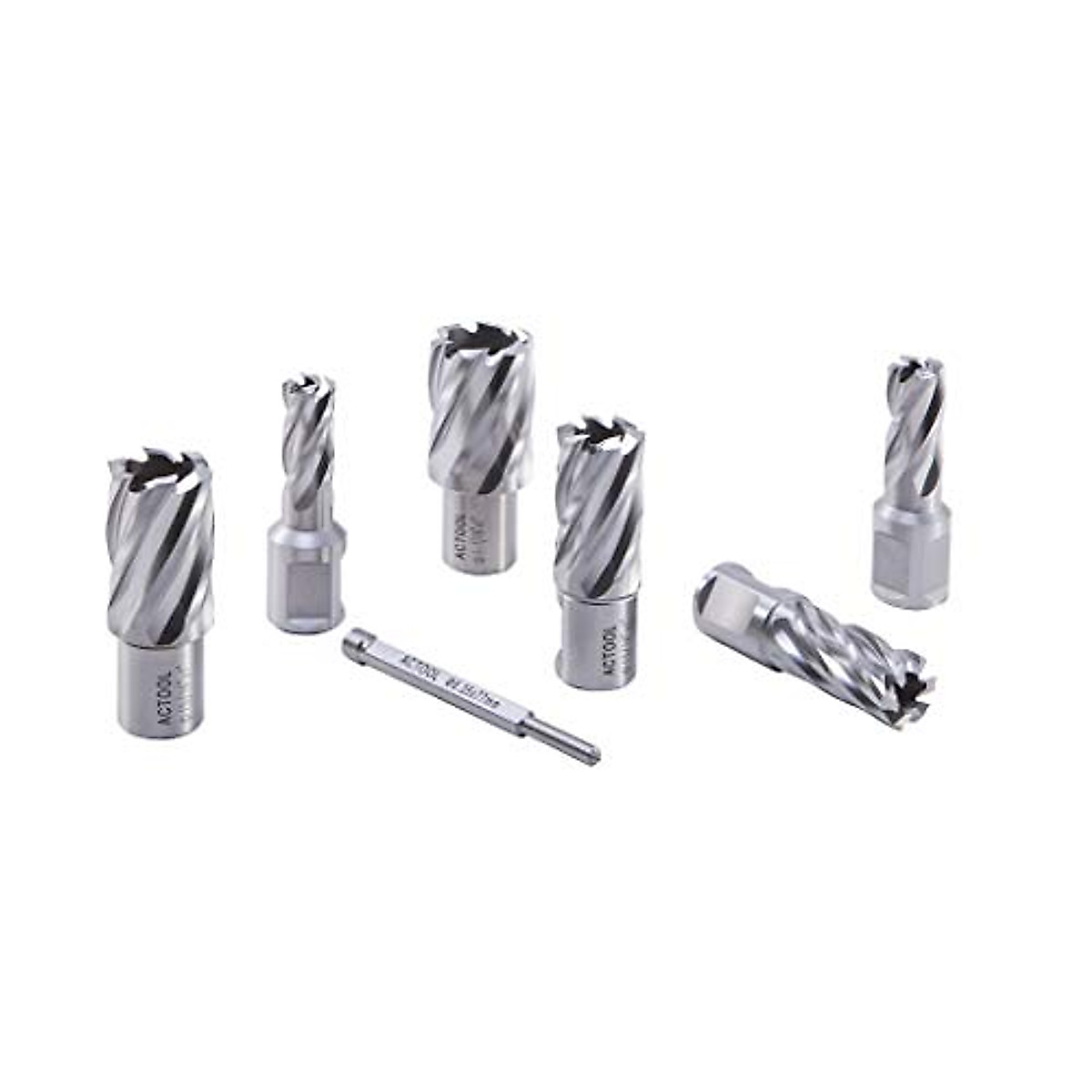 ACTOOL 6 PC 1/2" to 1-1/16" HSS ANNULAR Cutter Set 1" Cutting Depth with 3/4'' Weldon Shank