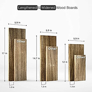 SRIWATANA Floating Shelves Wall Mounted, Rustic Wall Shelves for Bedroom, Bathroom, Living Room, Kitchen Set of 3 (Carbonized Black)