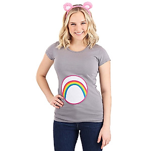 Fun Costumes Cheer Bear Care Bears Ears & Patch Accessory Kit - Faux Fur Ears with Iron-On Patch, Officially Licensed