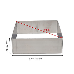 Hemoton Biscuit Cutter Funnel Cake Ring Baking Rings Cake Collar Cookie Decorating Cooking Rings Cake Cookie Cutter Square Baking Cutter Pastry Rings Stainless Steel Production Design Baby