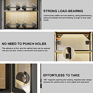 Bathroom Wall Cabinet,Metal Medicine Cabinet with Glass Door,Bathroom Cabinet Wall Mounted with Towel Bar,Over The Toilet Storage Cabinet,Hanging Cabinet for Bathroom, Livingroom, Kitchen,Cupboard