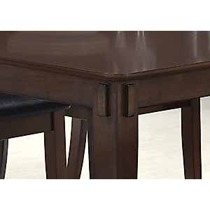 Liveasy Furniture Dining Room Table Set for 6, Kitchen Table with Bench and Chairs Set (Set of 6) Dinette Table with Chairs and Bench (Ladder-Back)